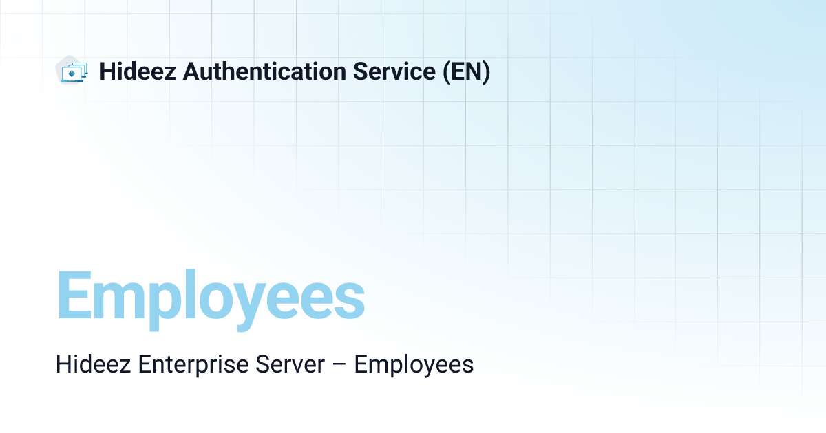 Employees | Hideez Authentication Service (EN)