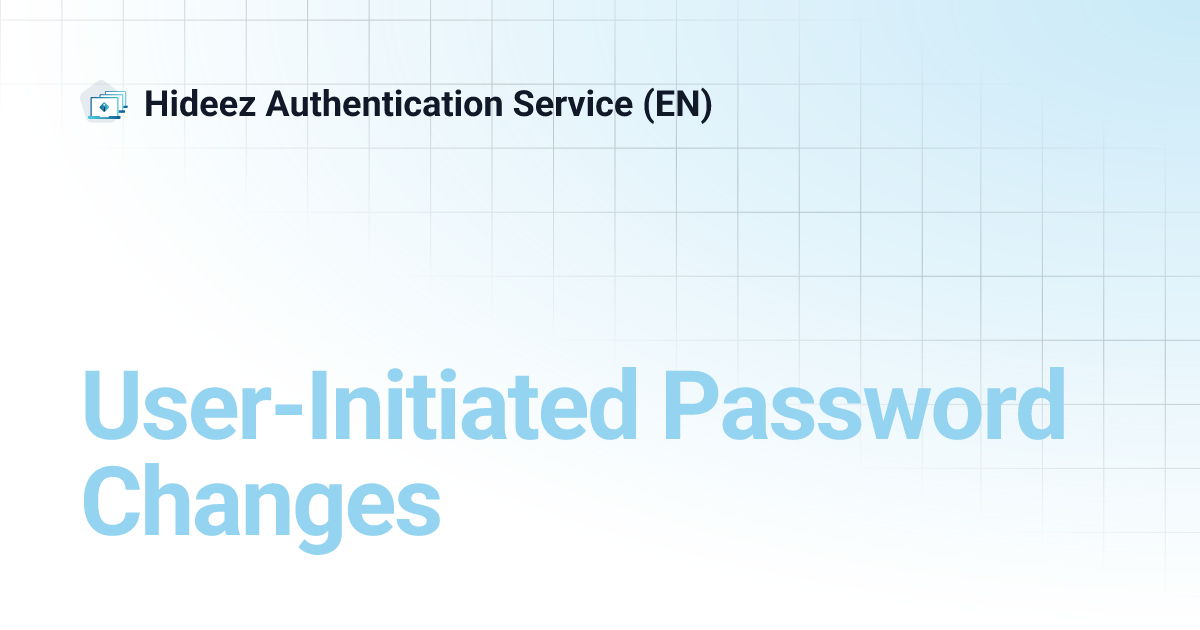 User-Initiated Password Changes | Hideez Authentication Service (EN)