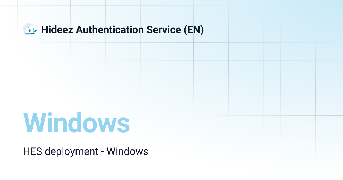 Windows | Hideez Authentication Service (EN)