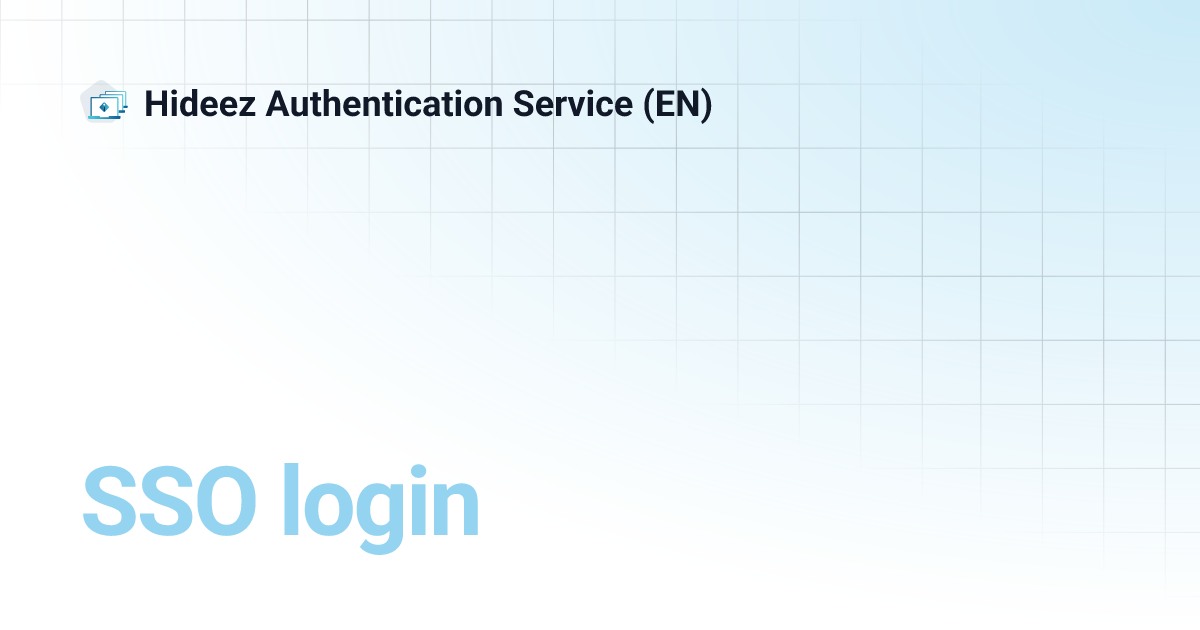 SSO login | Hideez Authentication Service (EN)