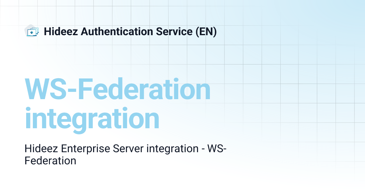 WS-Federation integration | Hideez Authentication Service (EN)