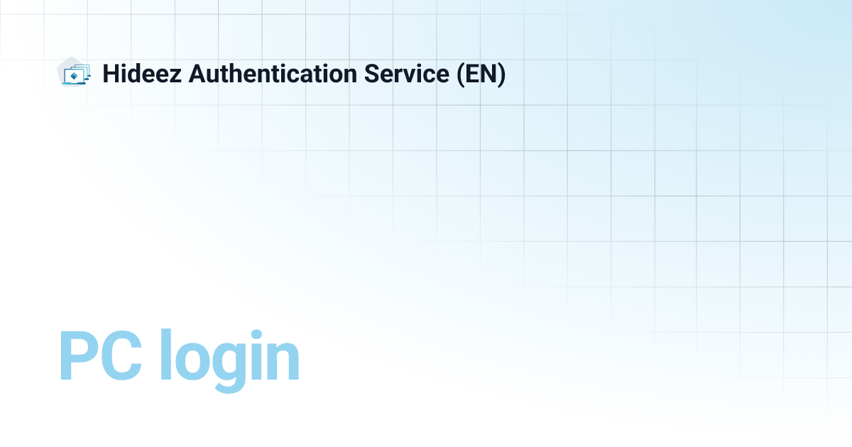 PC login | Hideez Authentication Service (EN)