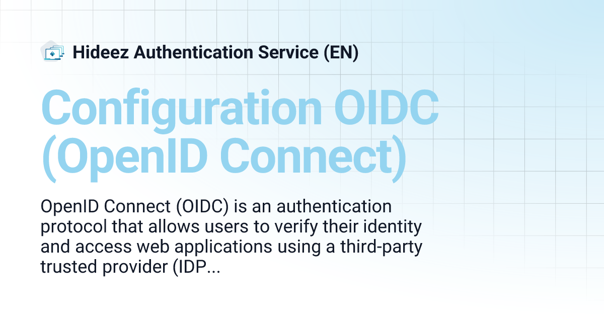 Configuration OIDC (OpenID Connect) | Hideez Authentication Service (EN)